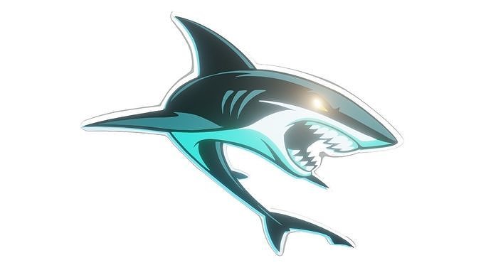 San Jose Sharks logo White border 3D model | CGTrader