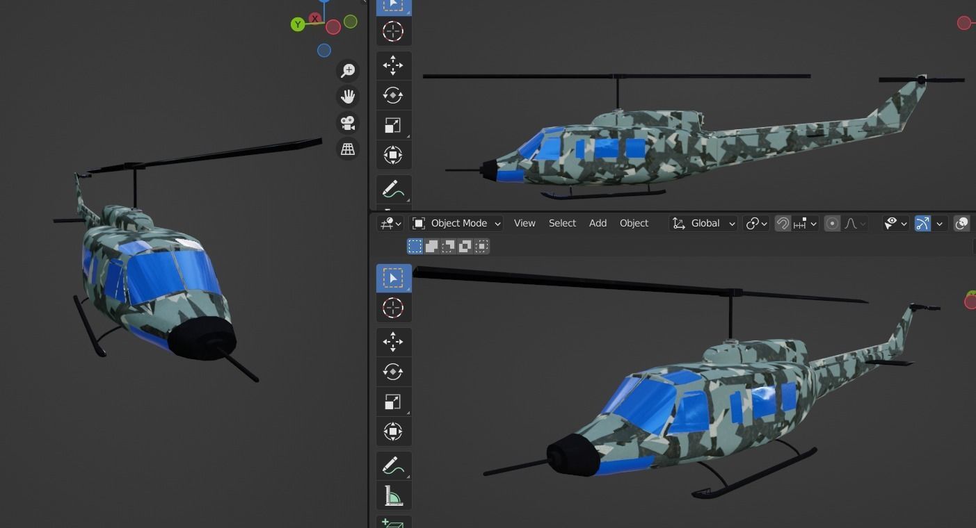 3D model UFO Air Fighter and Helicopter - UFO Fighting Game assets VR ...