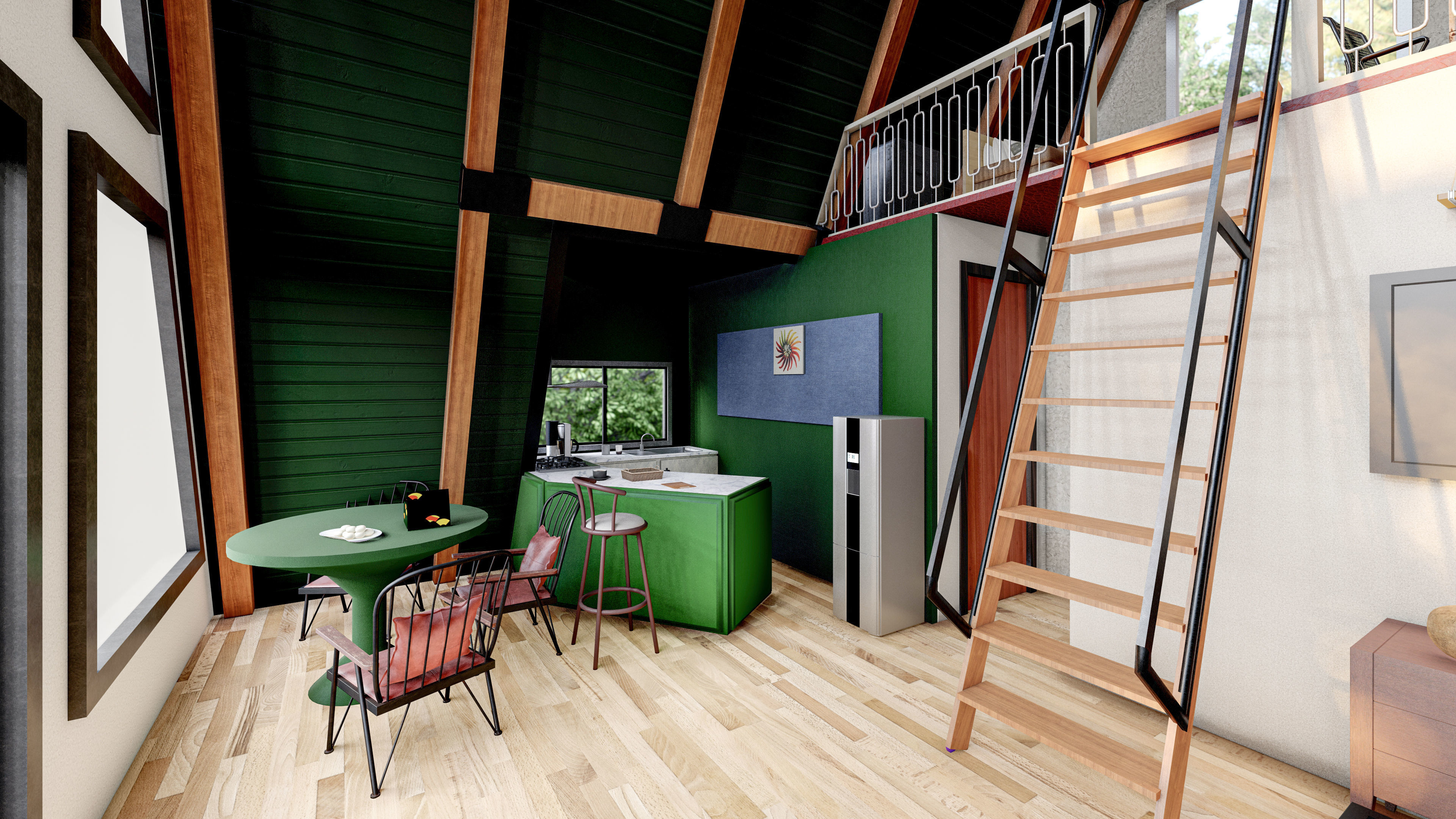 A frame house model 3ds max render lumion floor plans autocad 3D model ...