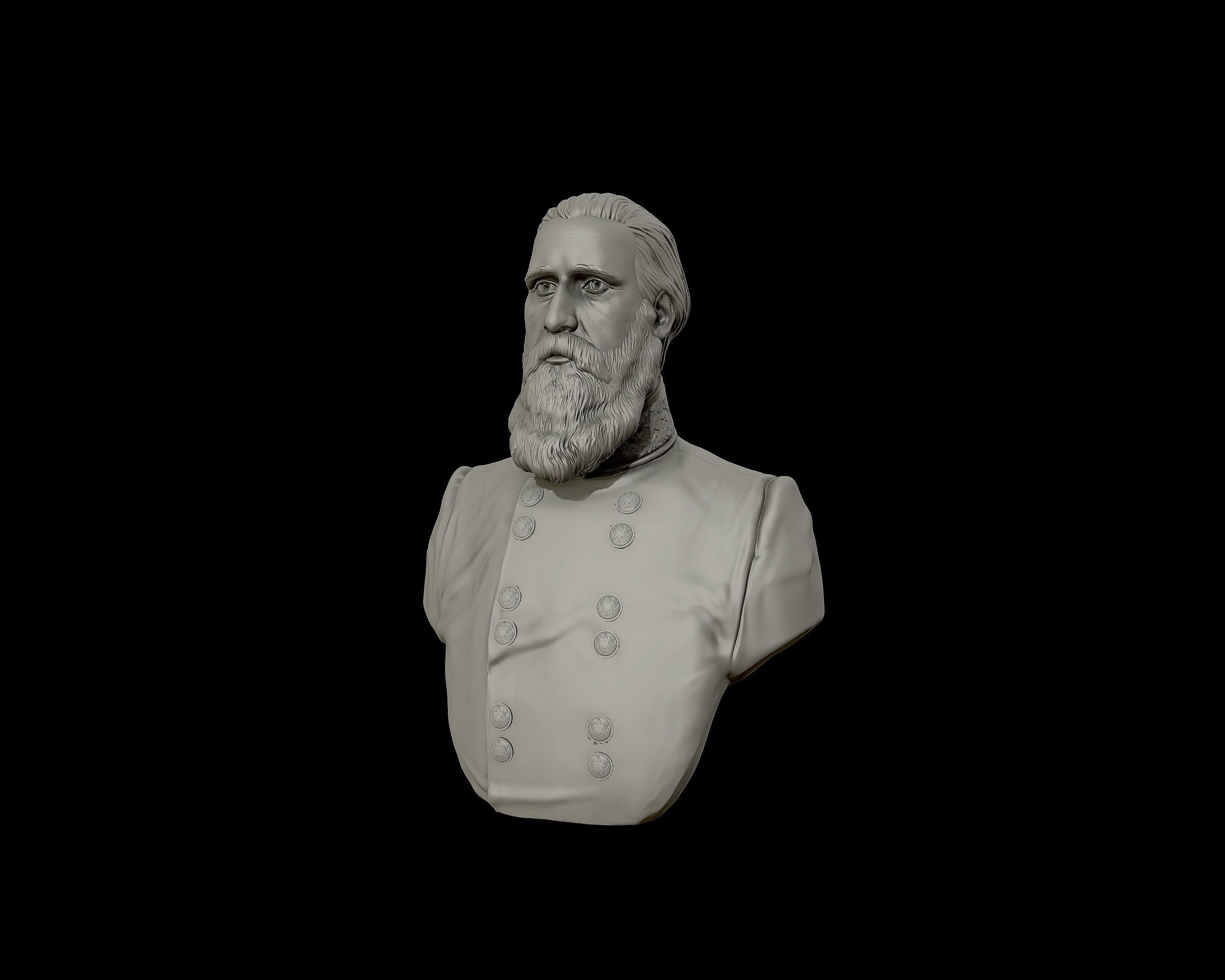 John Bell Hood bust sculpture 3D model 3D printable | CGTrader
