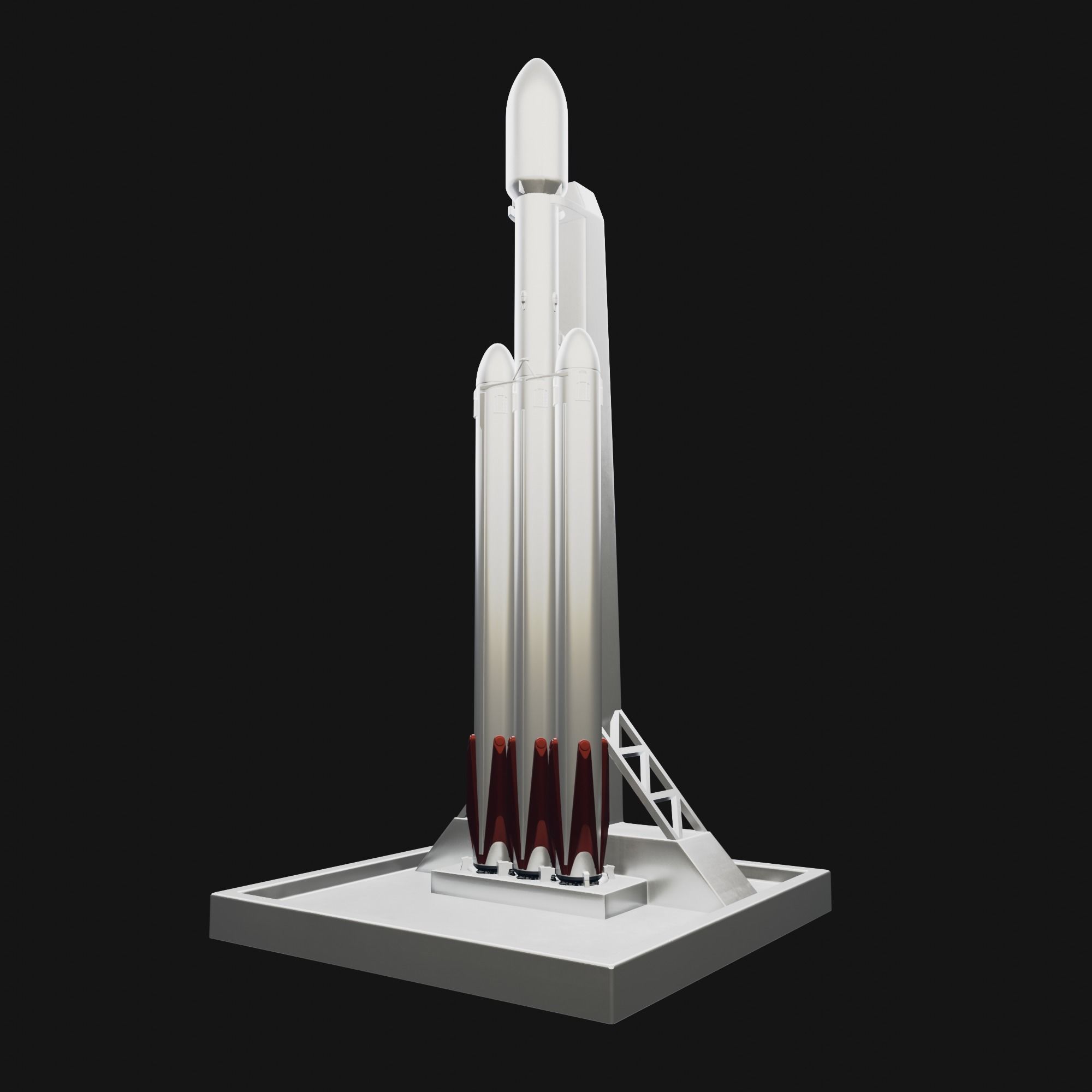 Falcon 9 Heavy Rocket SpaceX 3D model 3D printable | CGTrader