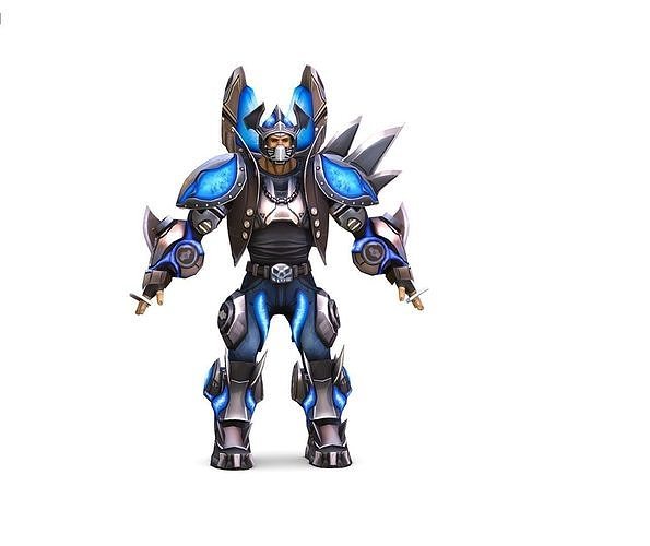 3D model Low Poly Man Cartoon Heavy Armor Character VR / AR / low-poly ...
