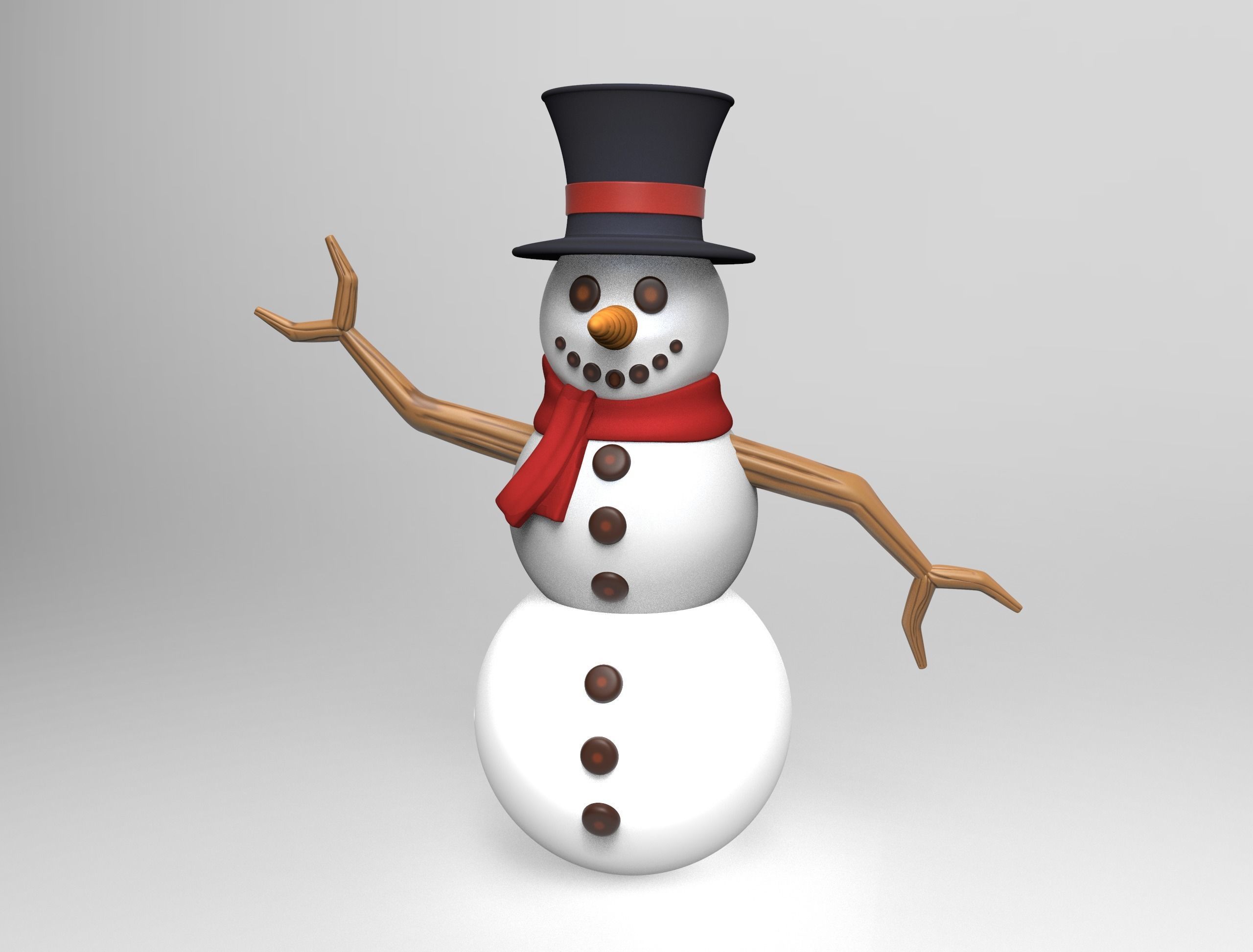 Snowman 3D model 3D printable | CGTrader