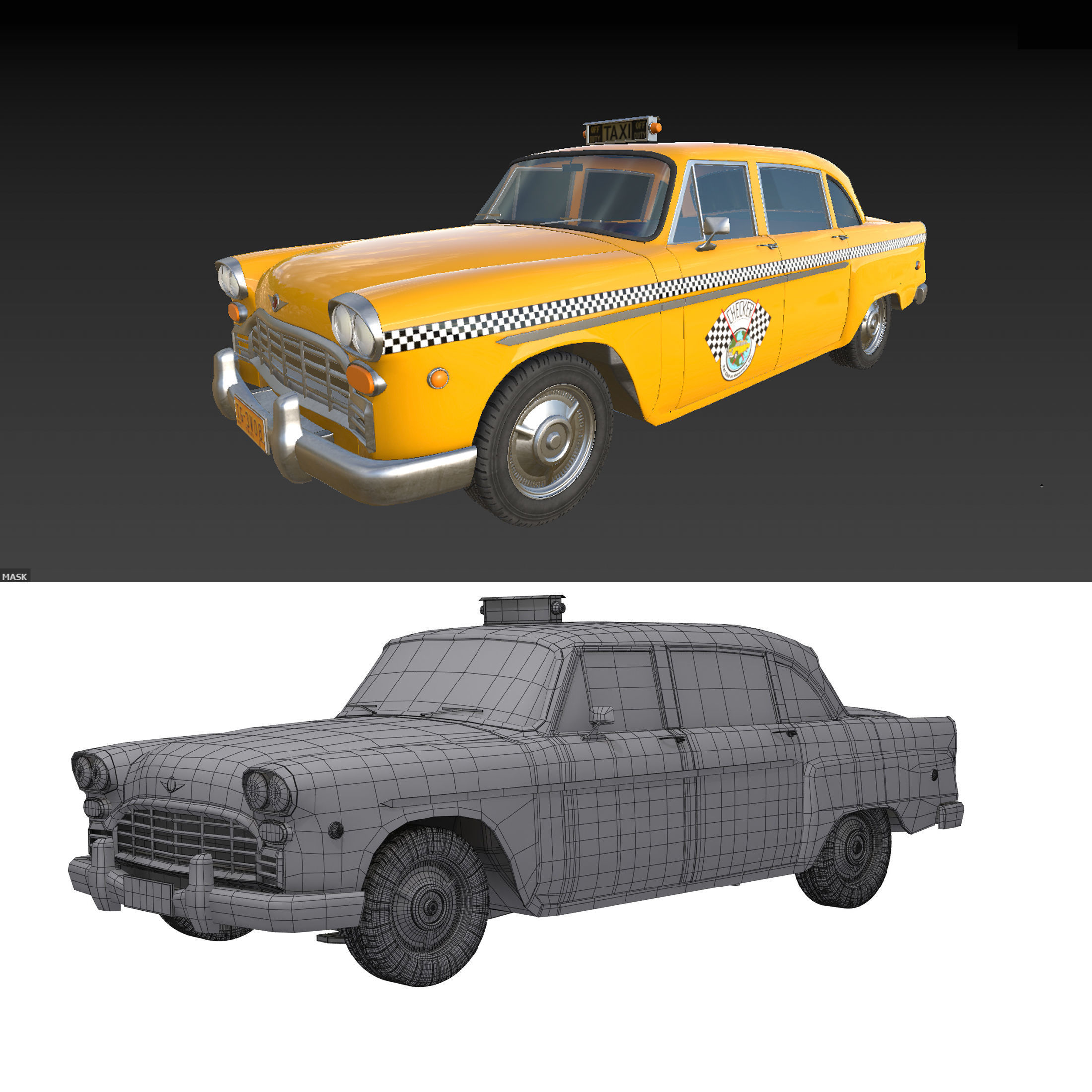 New York Retro Taxi Cab 3D model | CGTrader