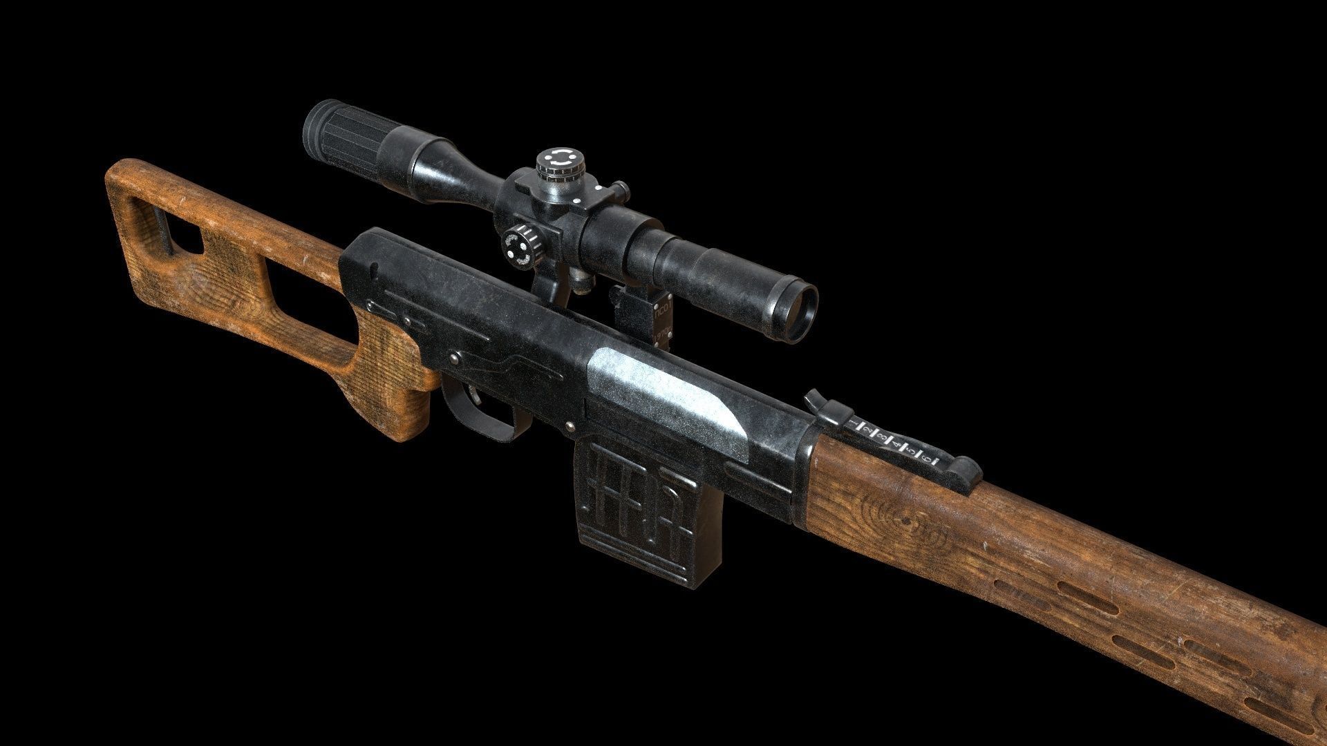 3D model Sniper Rifle Dragunov Svd VR / AR / low-poly | CGTrader