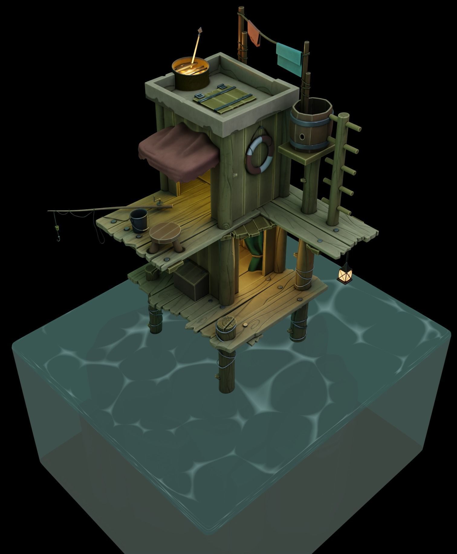 Stylized Environment Fish Dock 3D model | CGTrader