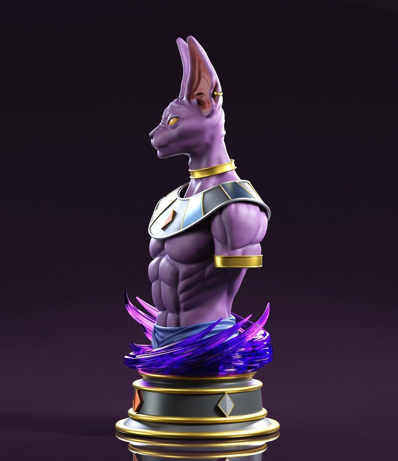 Dragon Ball - Beerus Sama Bust 3D model 3D printable | CGTrader