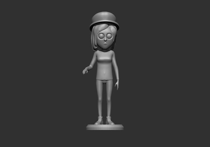 female character free 3D model 3D printable | CGTrader