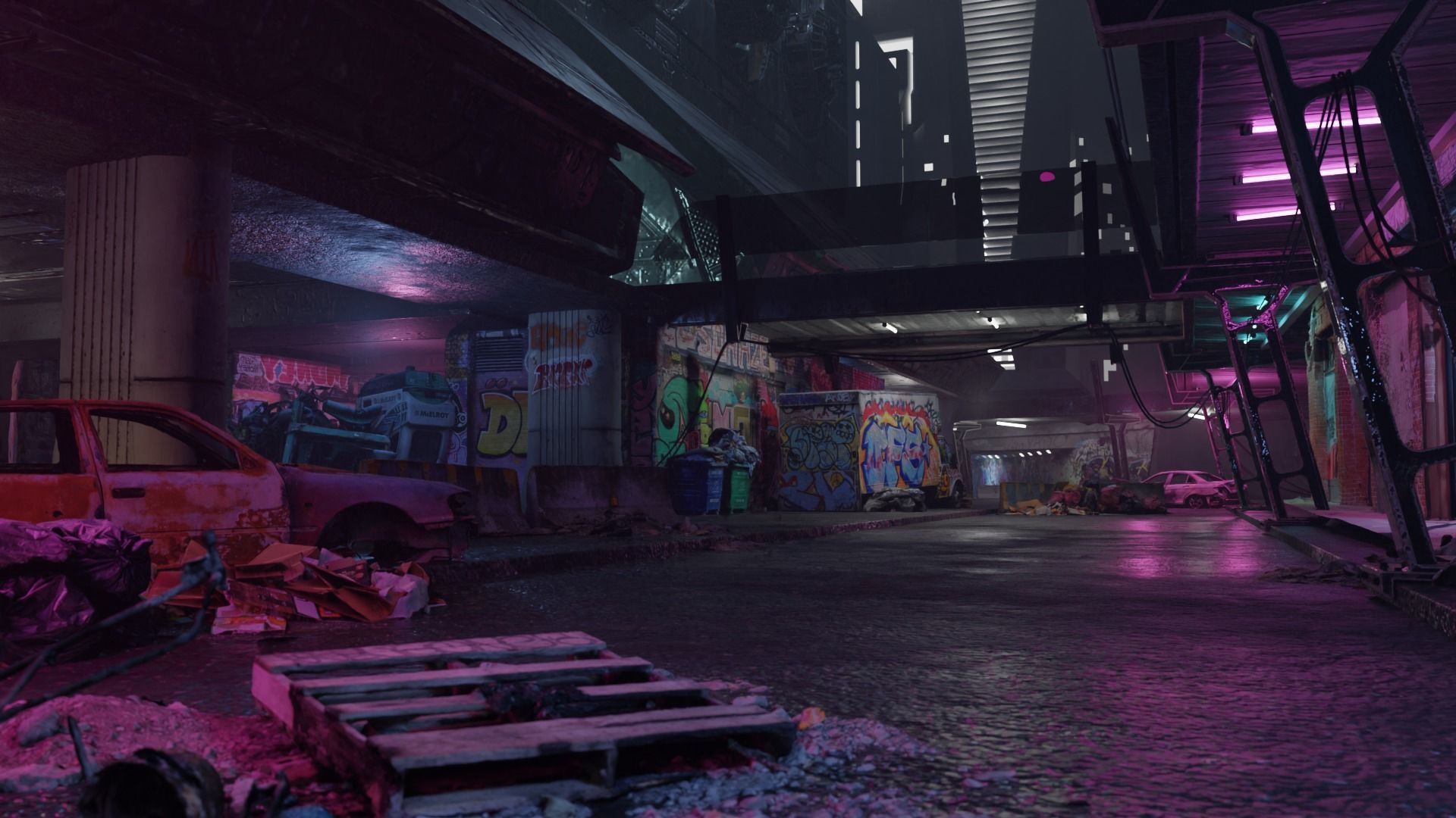 Cyberpunk Exterior Scene v3 3D model | CGTrader