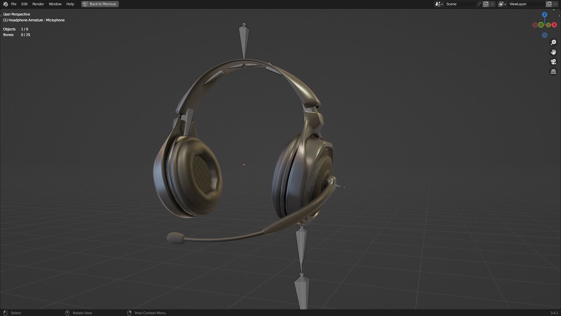 3D model Headphone with Rig VR / AR / low-poly | CGTrader