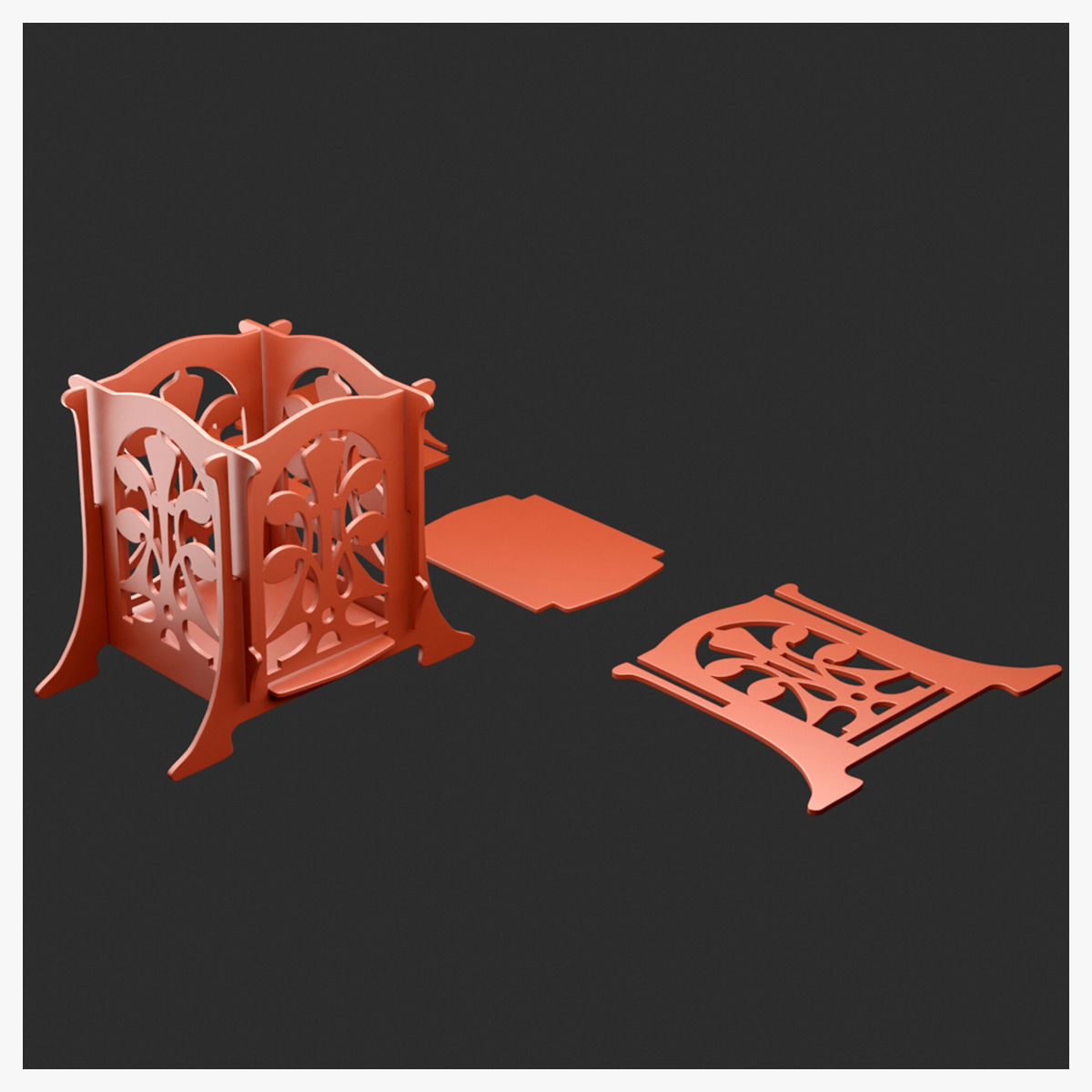 Puzzle - Open Wooden Crate Box 3D model 3D printable | CGTrader