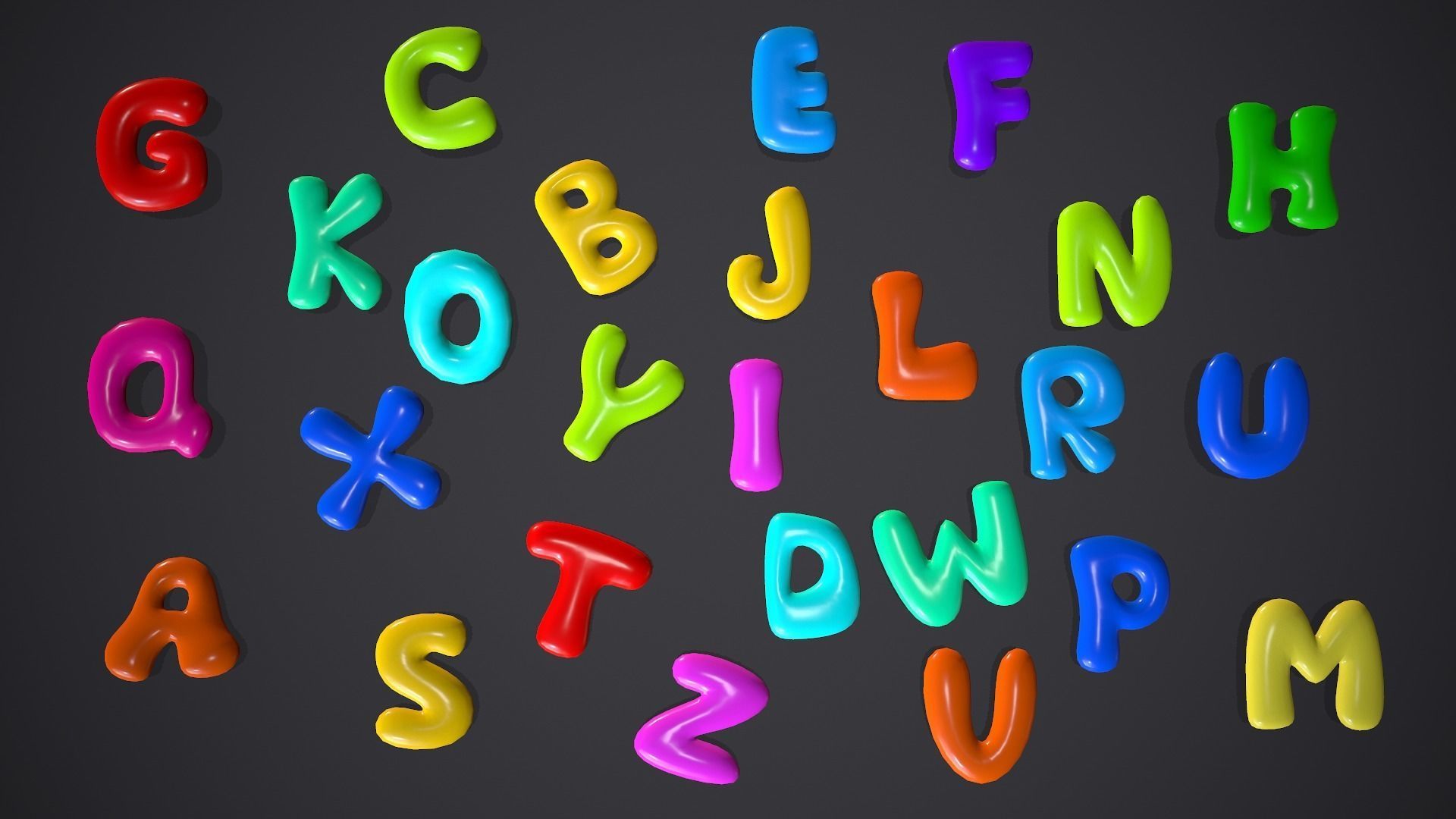 3D model Cartoon Alphabet VR / AR / low-poly | CGTrader