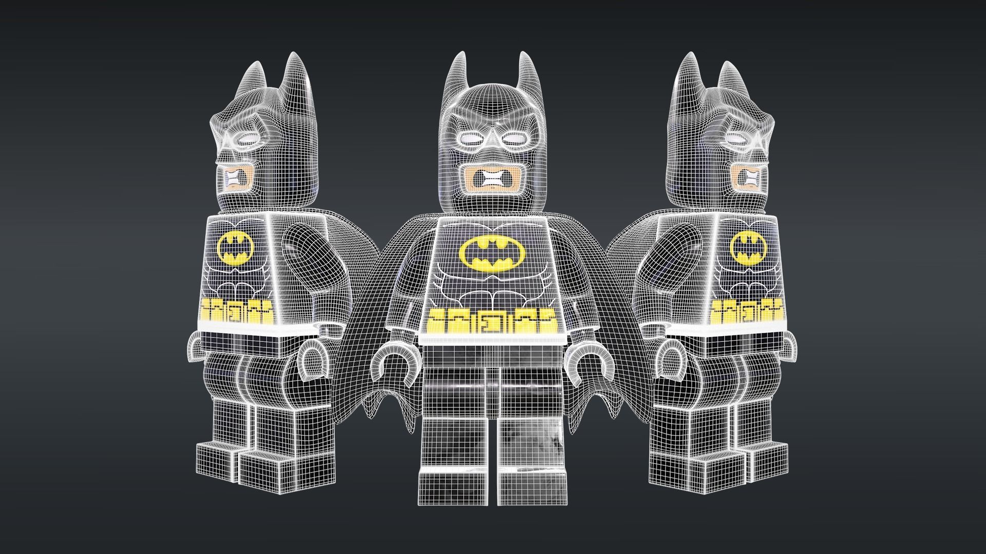 3D model LEGO Minifigure 3D model - Batman-Joker-Deadpool VR / AR / low ...