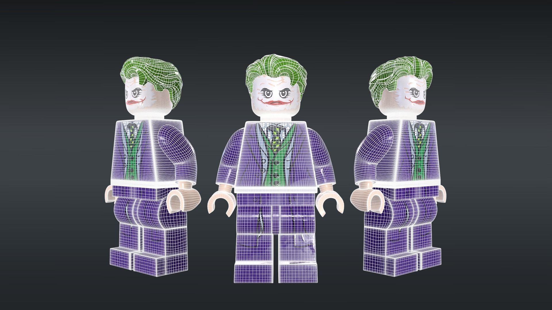 3D model LEGO Minifigure 3D model - Batman-Joker-Deadpool VR / AR / low ...