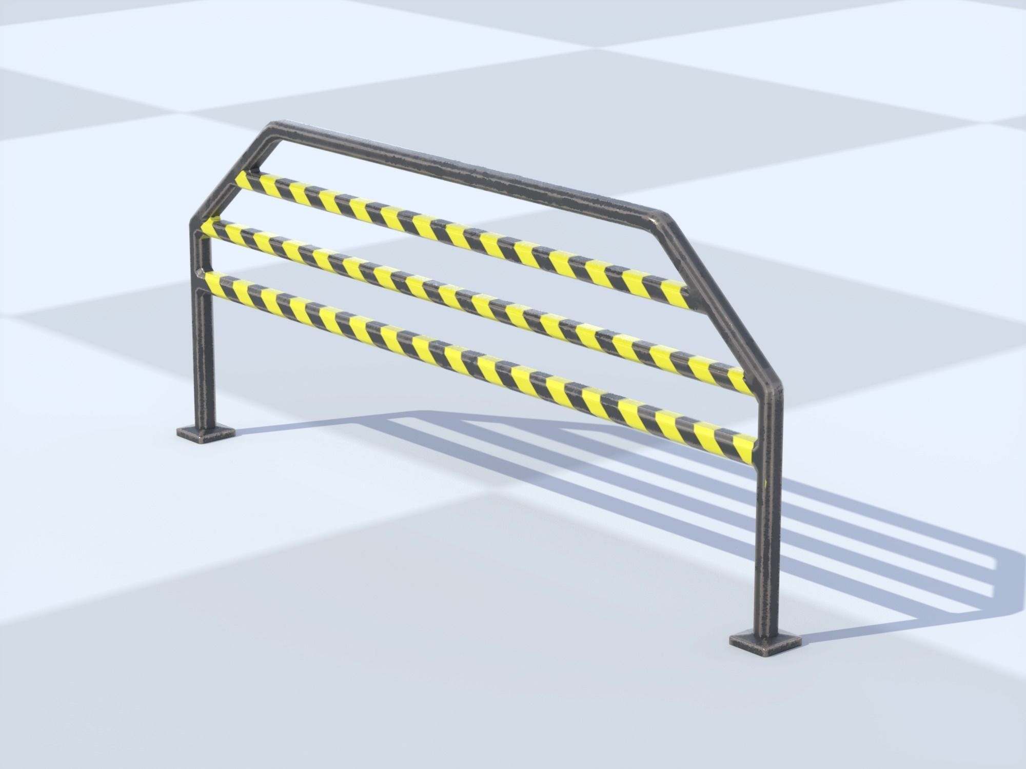 Cyberpunk style street fences and barriers 3D model | CGTrader