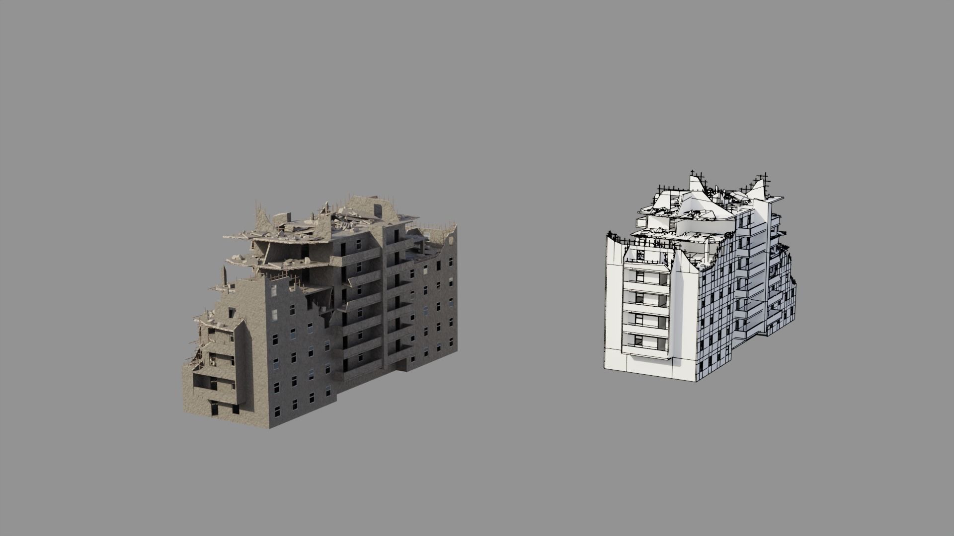 Post Apocalyptic Ruined City 2 3D model | CGTrader