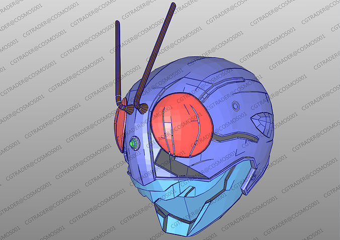 3D model Kamen Rider The First helmet paper papekura VR / AR / low-poly ...