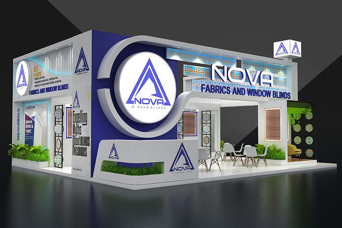 Exhibition Stall size 9x8Mtr Three Side Open 3D model 3D model | CGTrader
