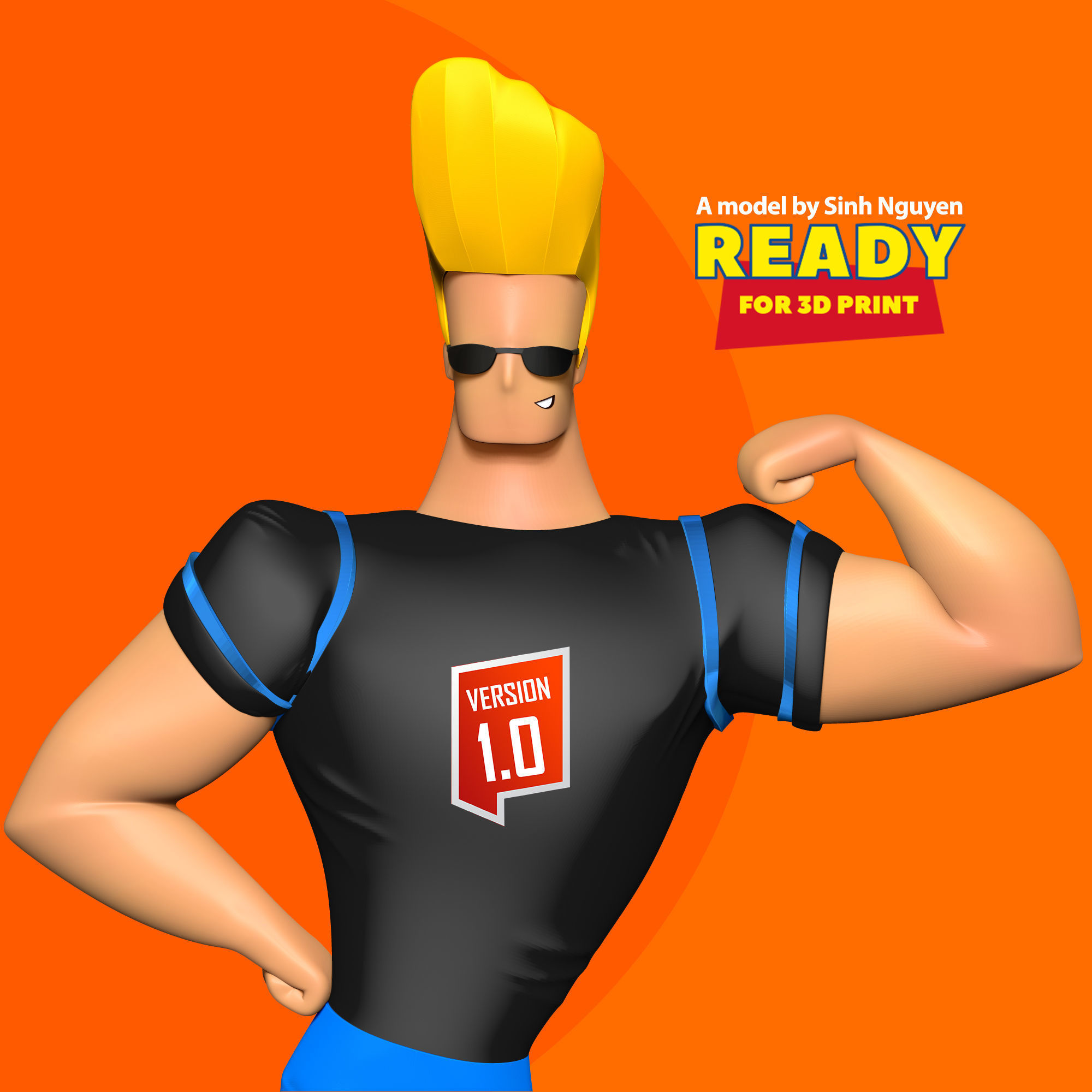 Johnny Bravo 3D model 3D printable | CGTrader