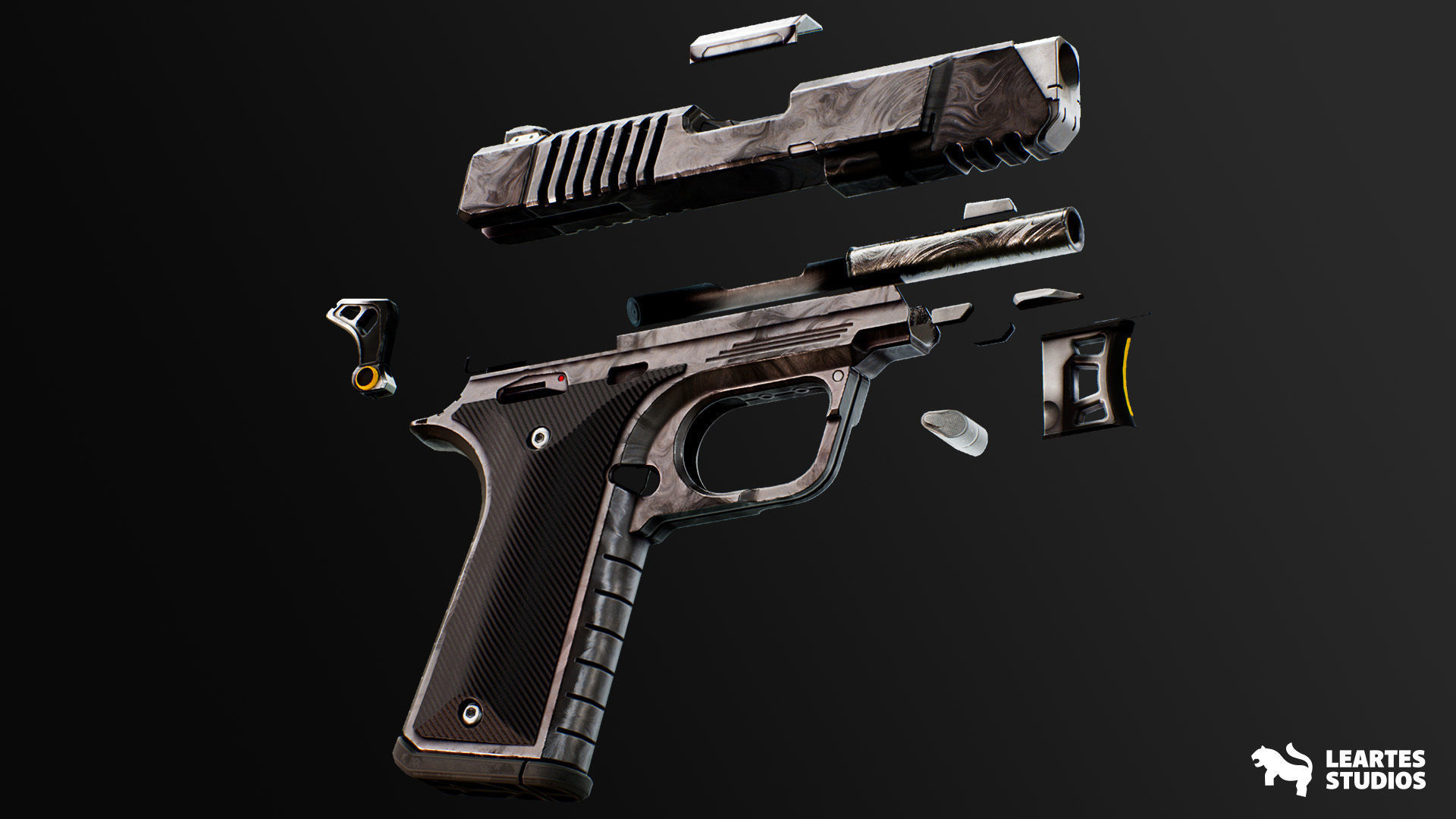 3D model BN 90 Modern Handgun VR / AR / low-poly | CGTrader