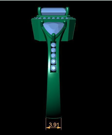 Halo and Side Triangle Ring 3d Model 3D model 3D printable | CGTrader