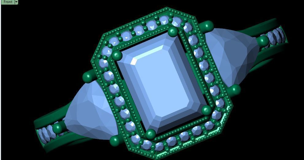 Halo and Side Triangle Ring 3d Model 3D model 3D printable | CGTrader