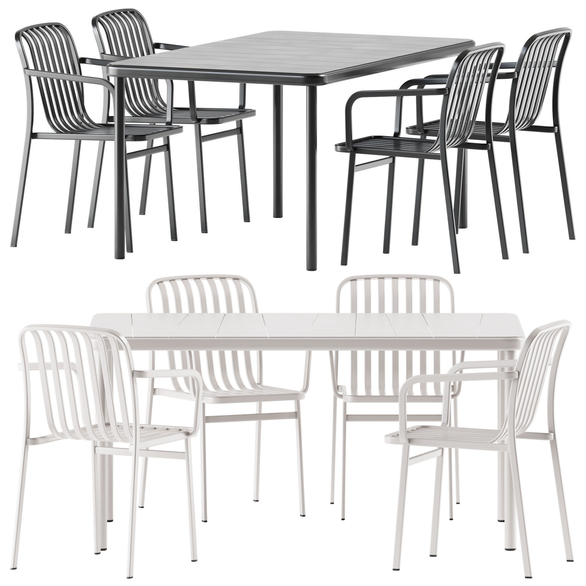 KANO Stackable Chair and BANGI Steel table by BABEL D 3D model | CGTrader