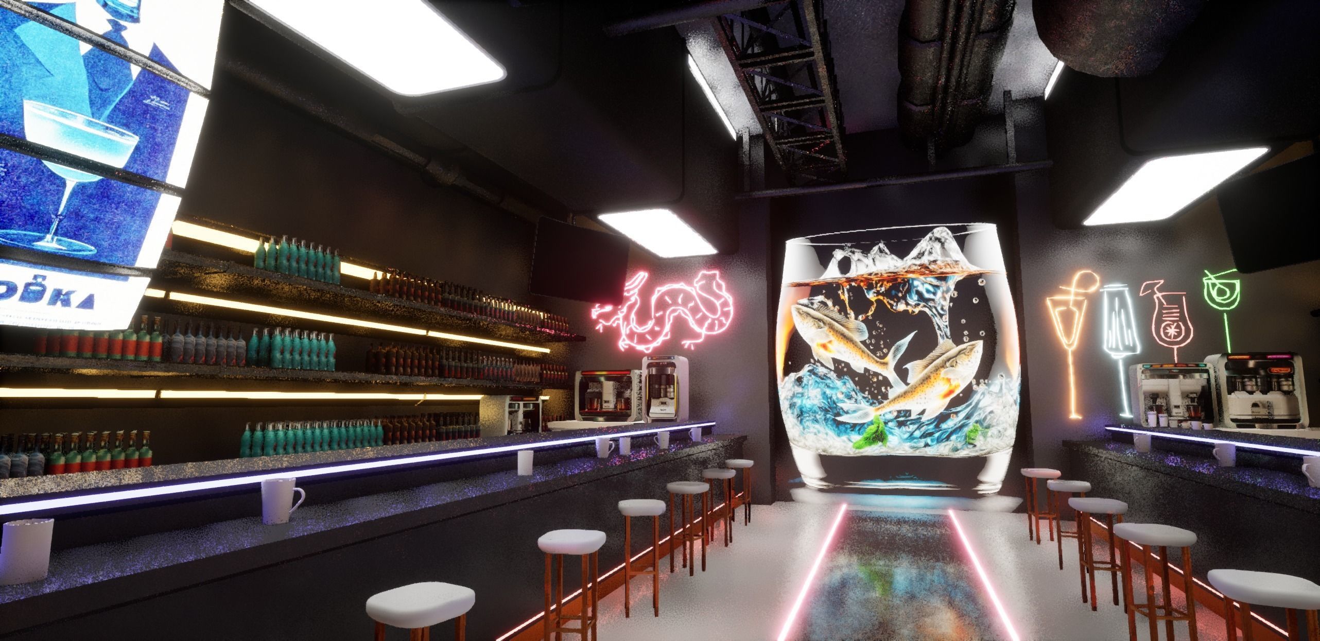 Cyberpunk Bar 3D model | CGTrader