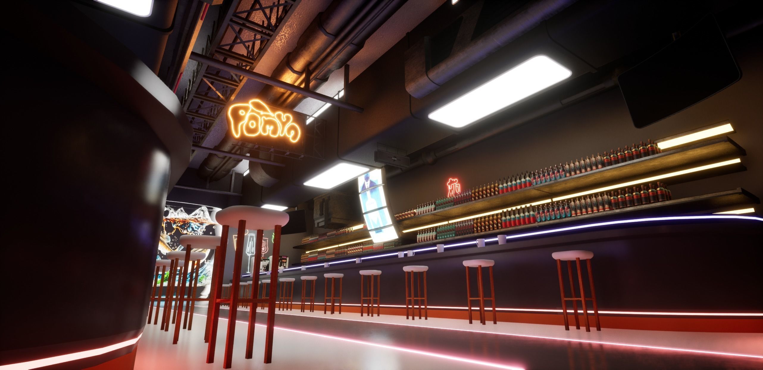 Cyberpunk Bar 3D model | CGTrader
