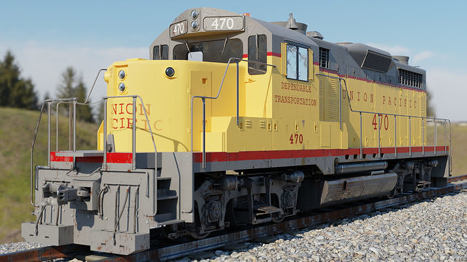 Diesel Train Locomotive EMD GP20 Textured 3D model | CGTrader