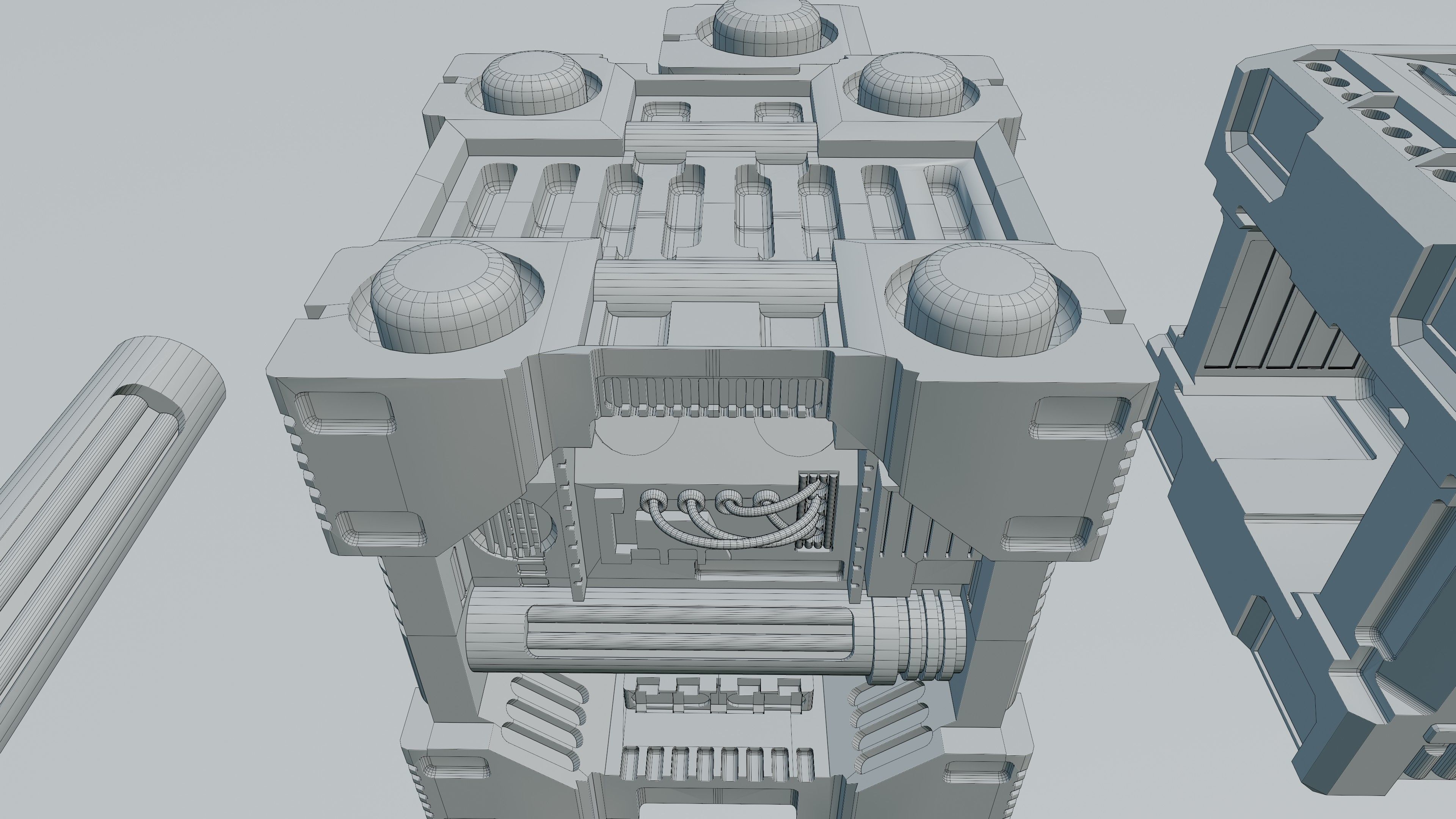3D model Cyberpunk Mechanical Parts VR / AR / low-poly | CGTrader