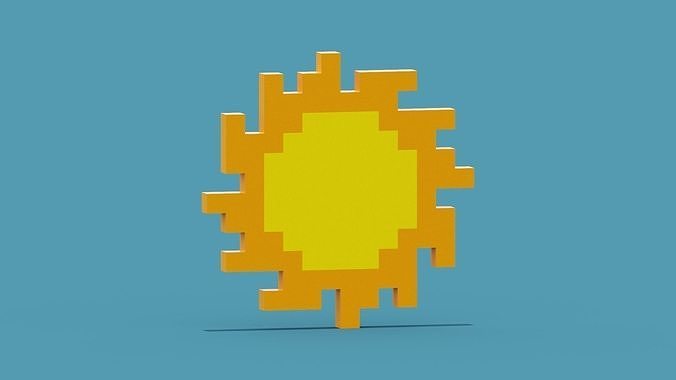 3D model Pixel Sun VR / AR / low-poly | CGTrader