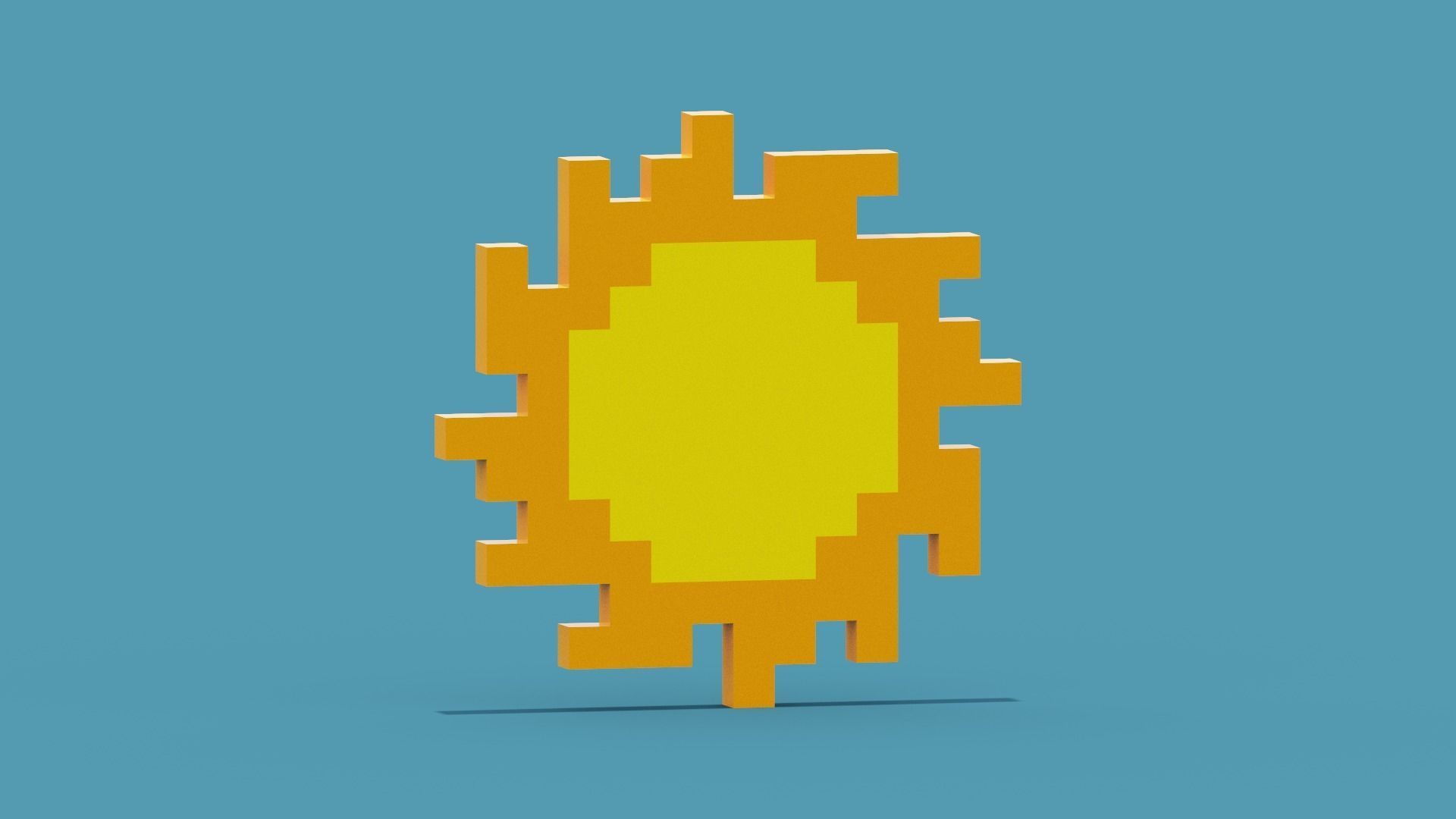 3D model Pixel Sun VR / AR / low-poly | CGTrader