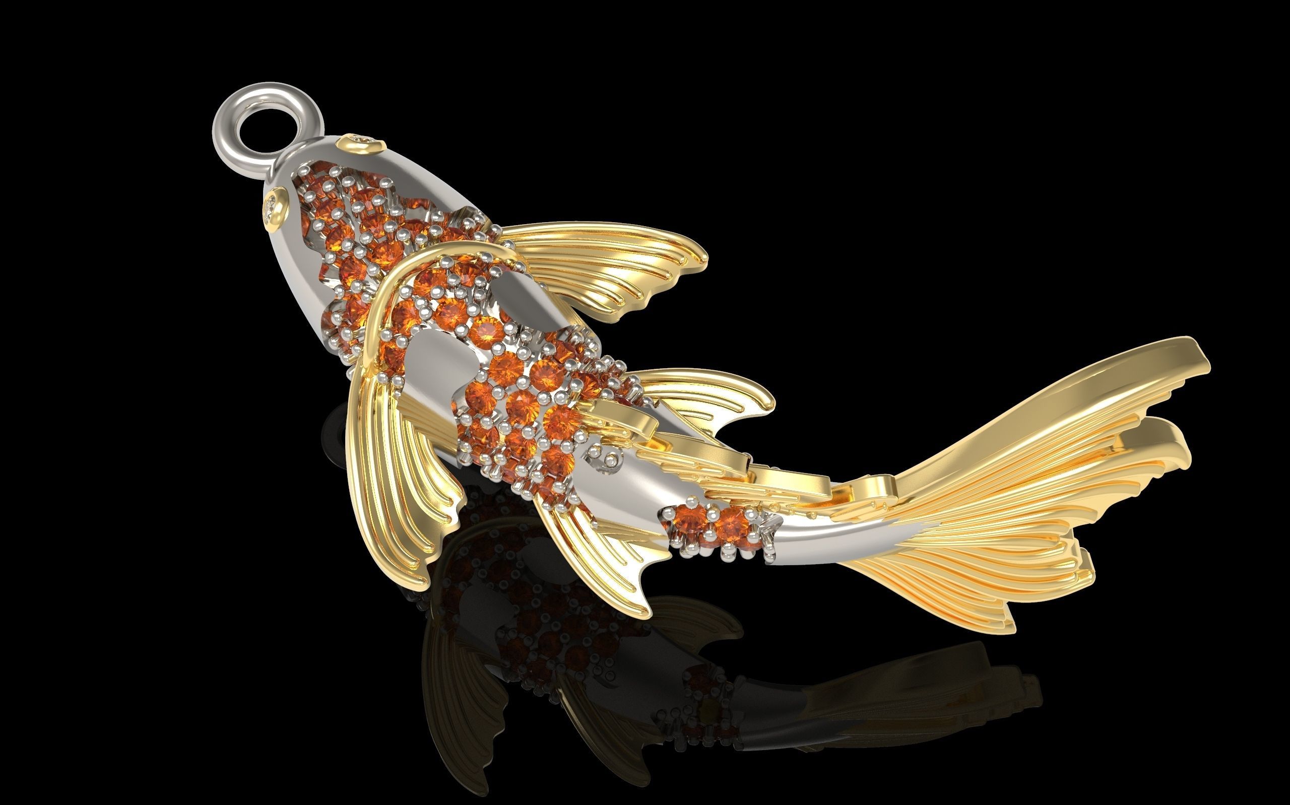 Koi Fish Charm 3D model 3D printable | CGTrader