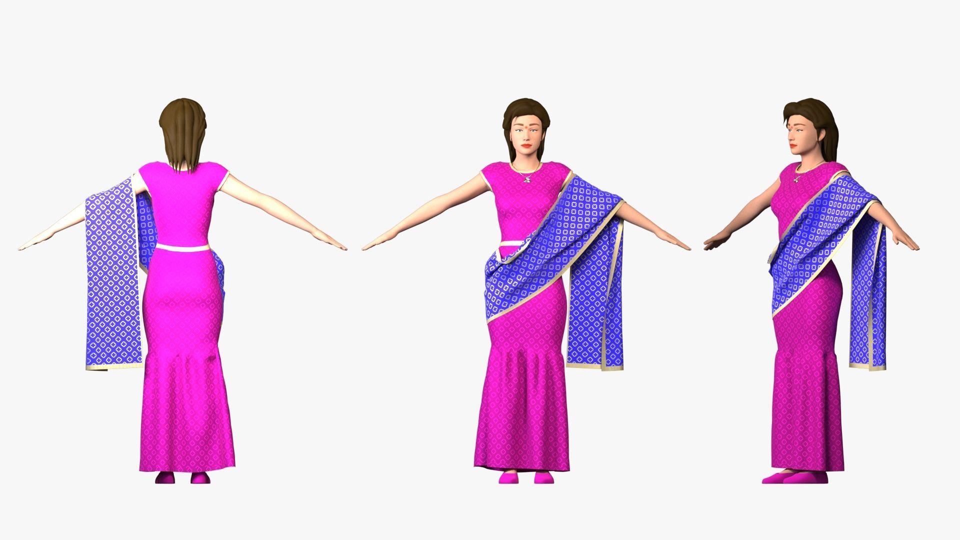 3D model Indian Woman in saree VR / AR / low-poly | CGTrader
