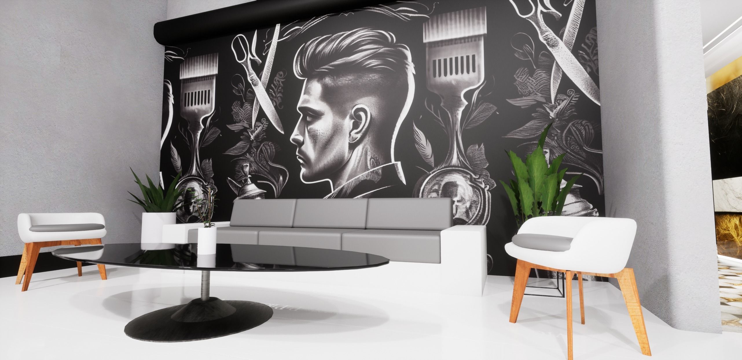 3D model Cyberpunk Barber Shop VR / AR / low-poly | CGTrader