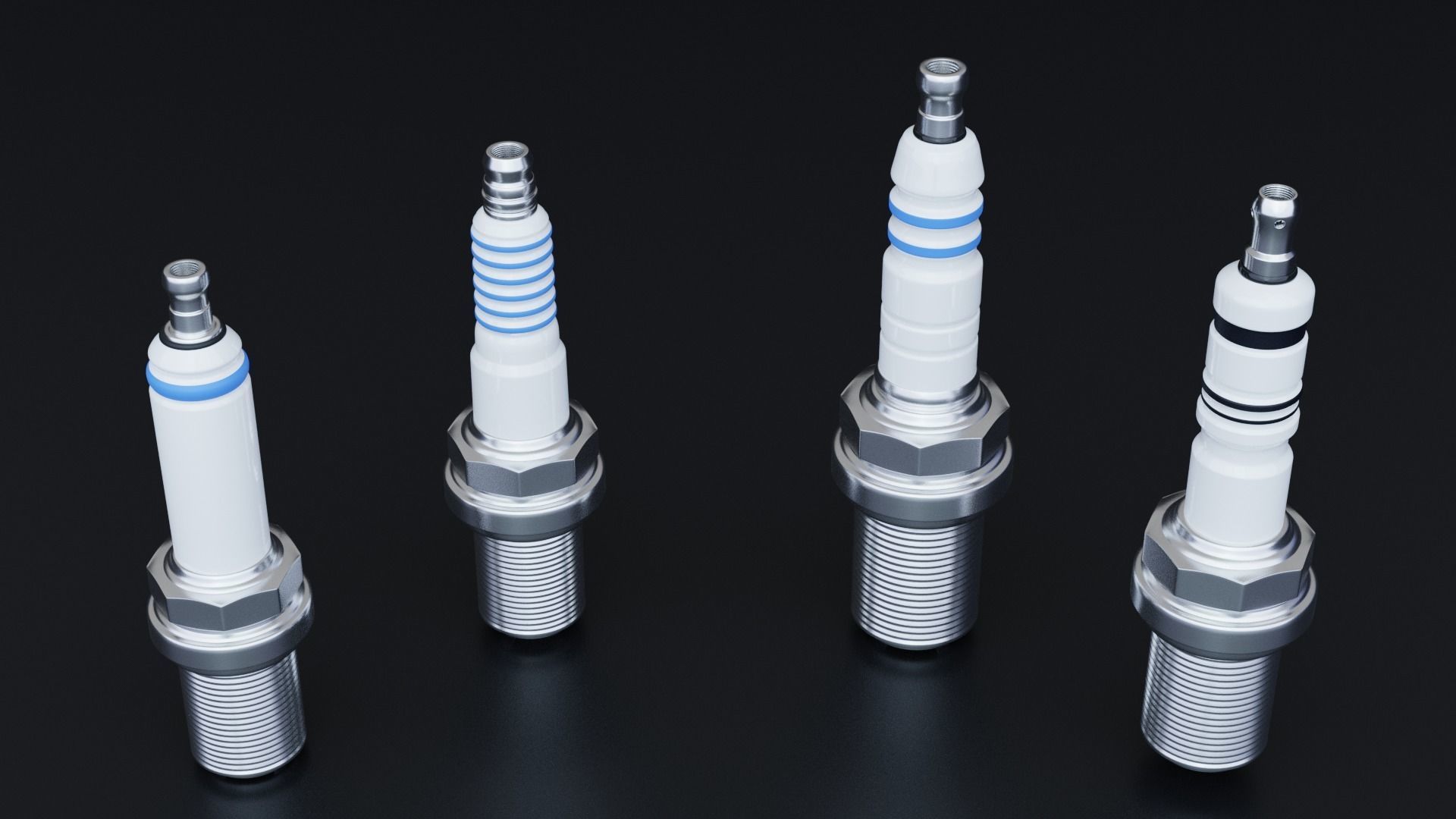Spark Plug Set 3D model | CGTrader