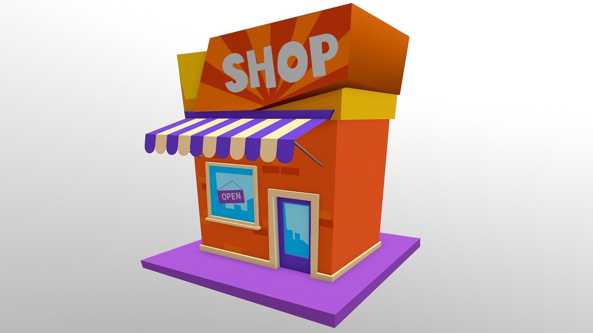 3D model Cartoon Shop Building VR / AR / low-poly | CGTrader