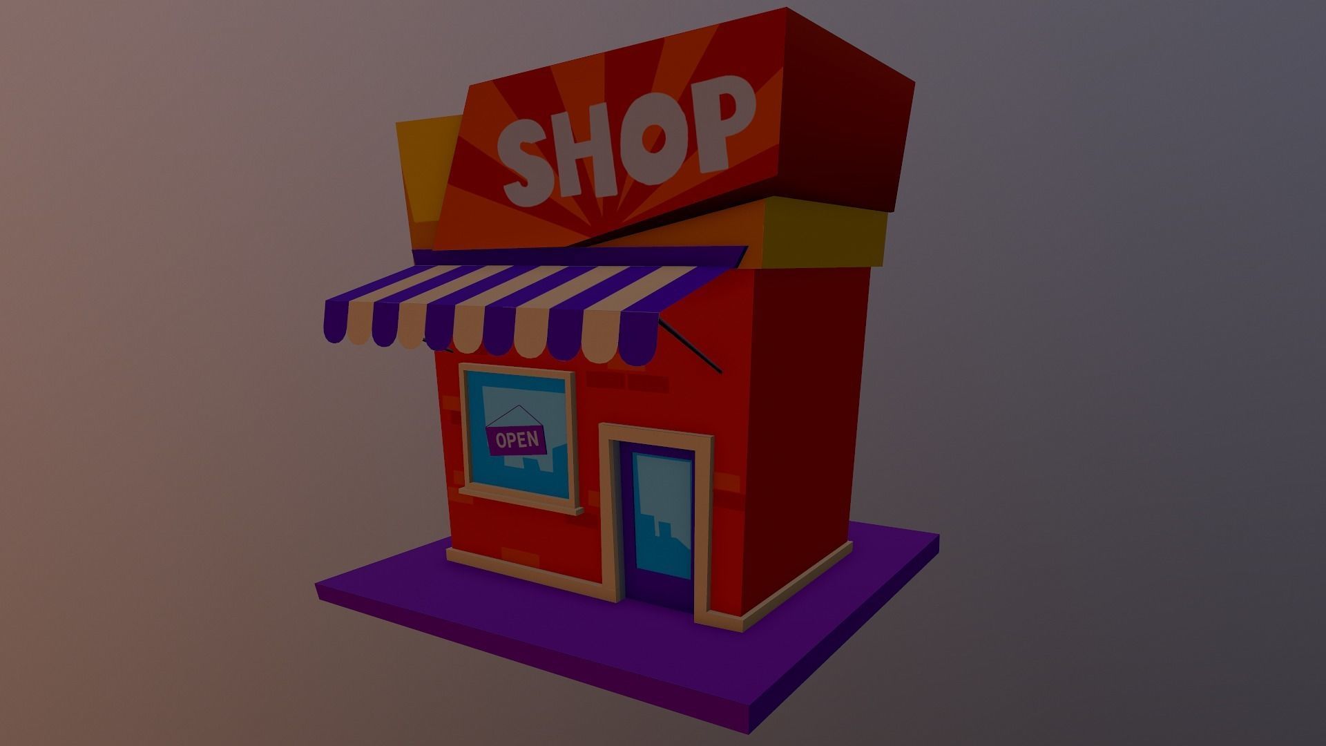 3D model Cartoon Shop Building VR / AR / low-poly | CGTrader