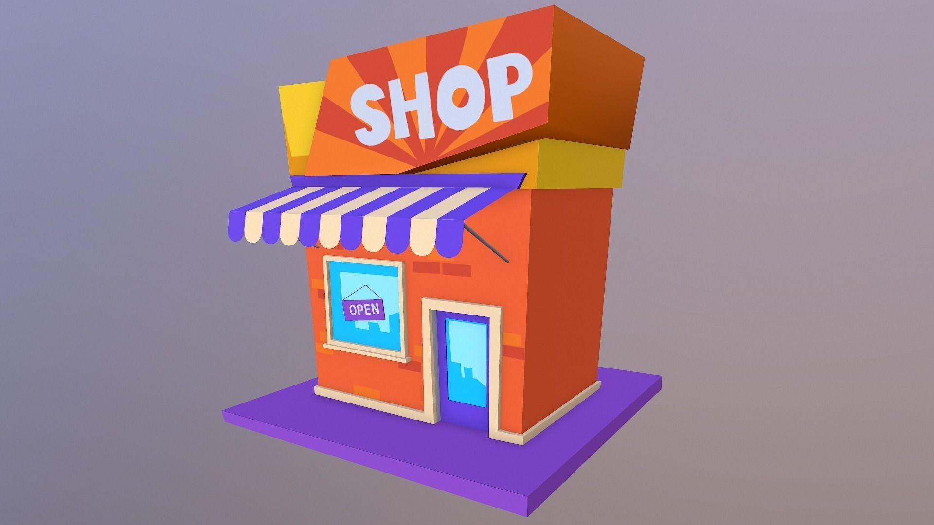 3D model Cartoon Shop Building VR / AR / low-poly | CGTrader