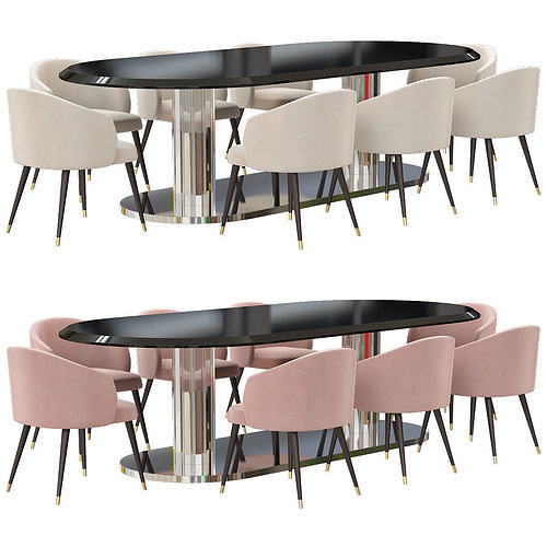 DV Home Collection Douglas Plaza Tavolo Dining Table Wellington 3D ...