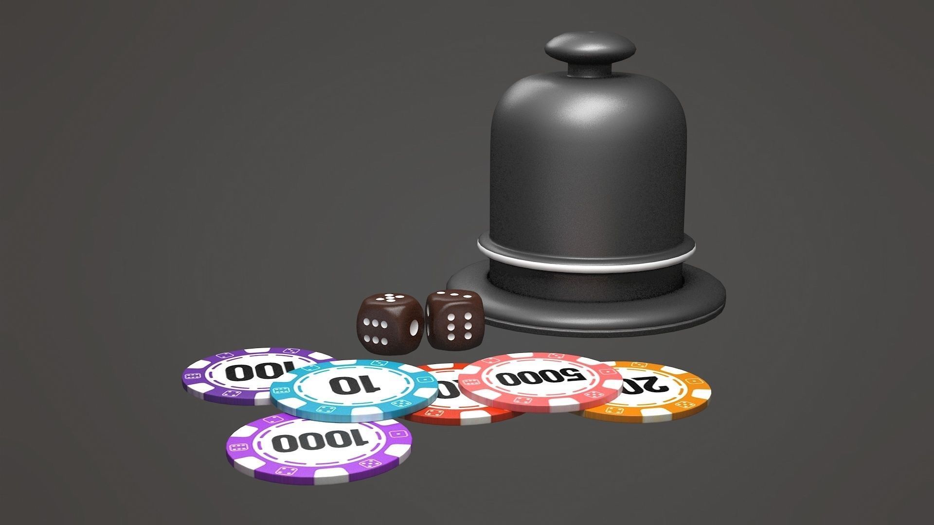 poker dice die pawn sorry table colors 3D model | CGTrader