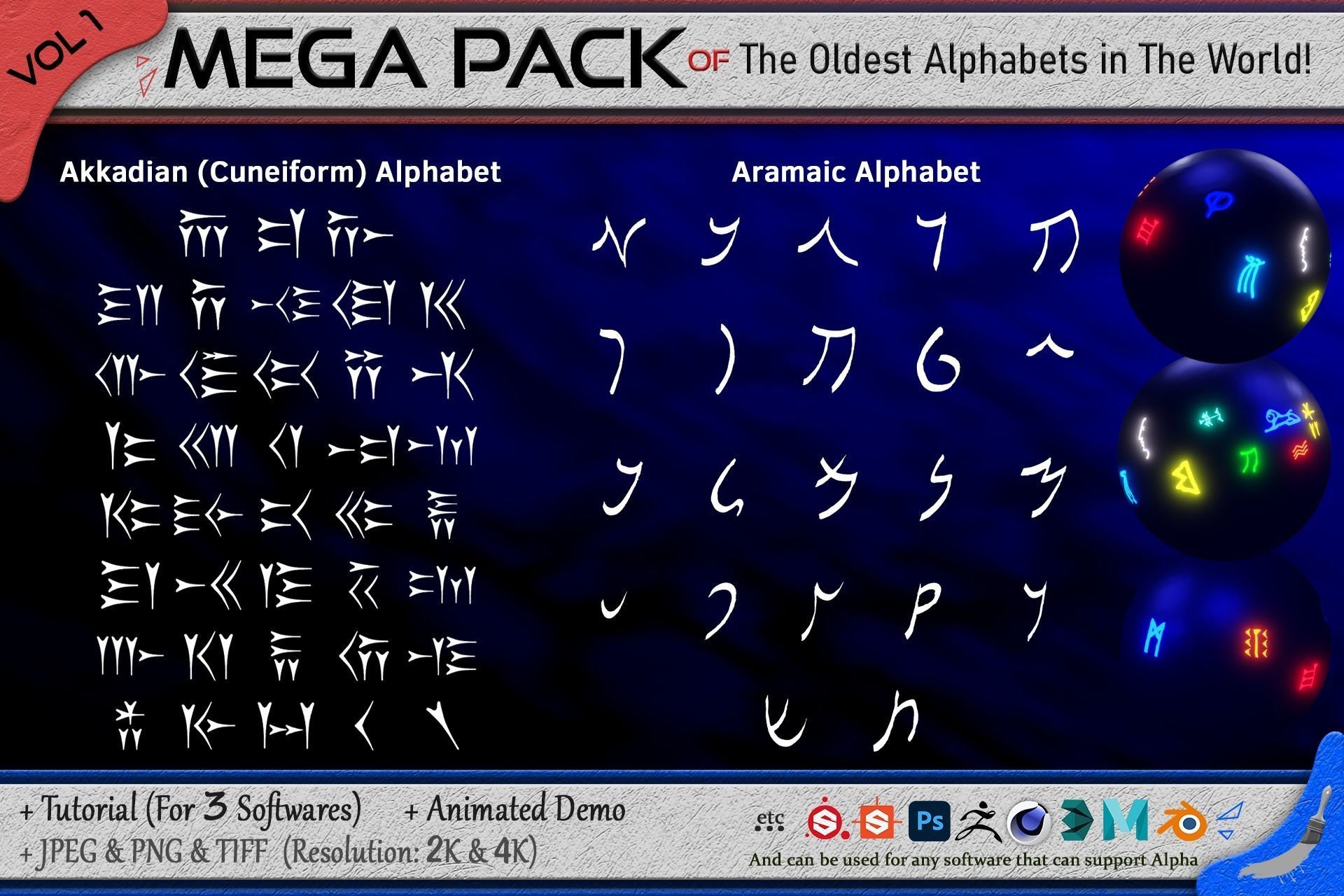 440 Alpha Symbols from The Oldest Alphabets in the World - Vol 1 ...