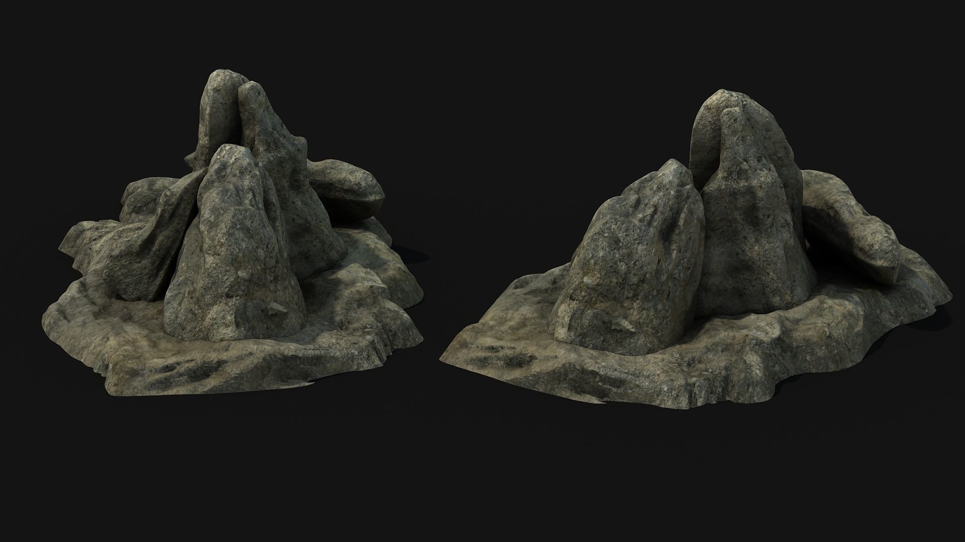 realistic concrete stream cliff stone boulder 3D model | CGTrader