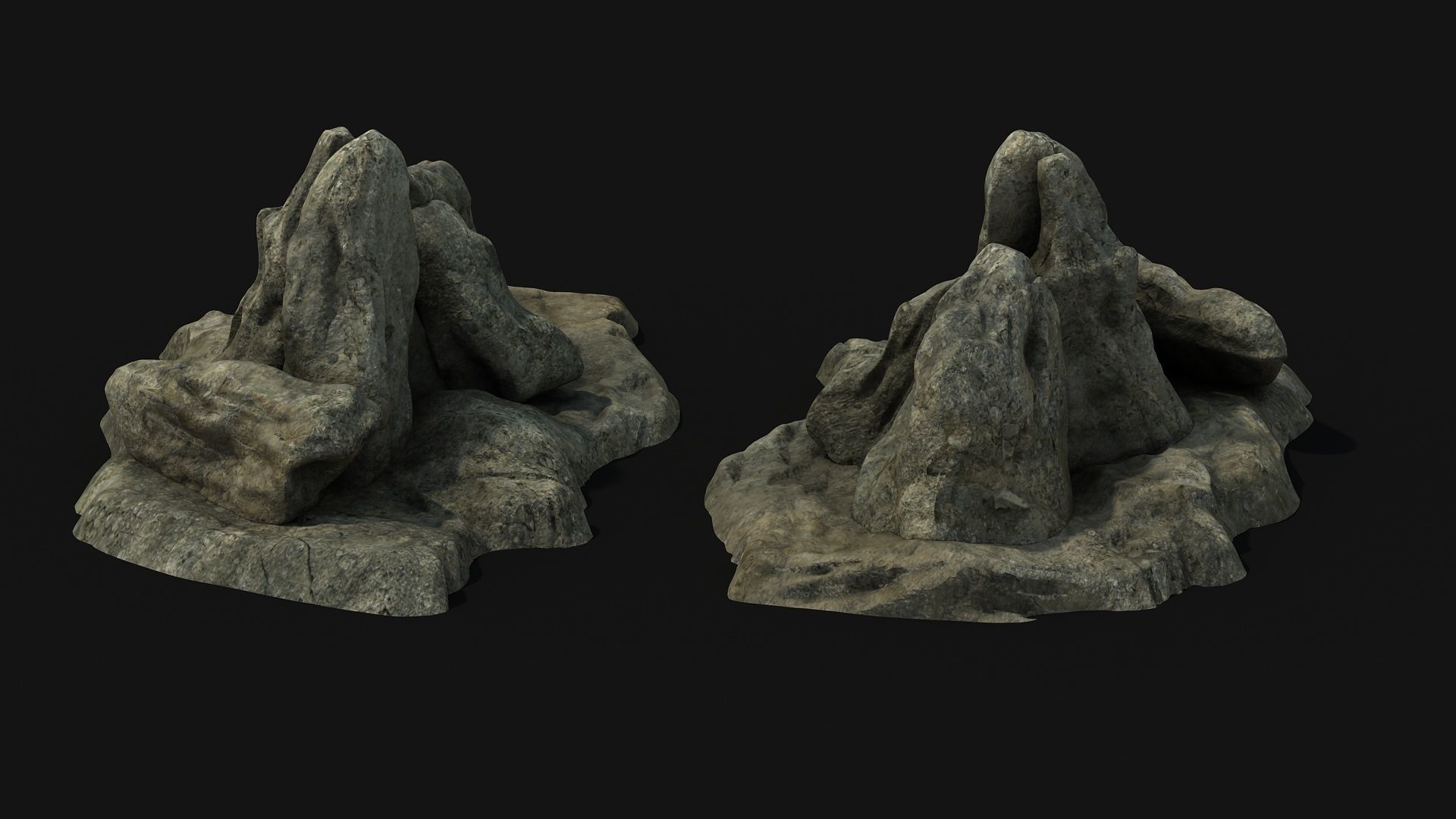 realistic concrete stream cliff stone boulder 3D model | CGTrader