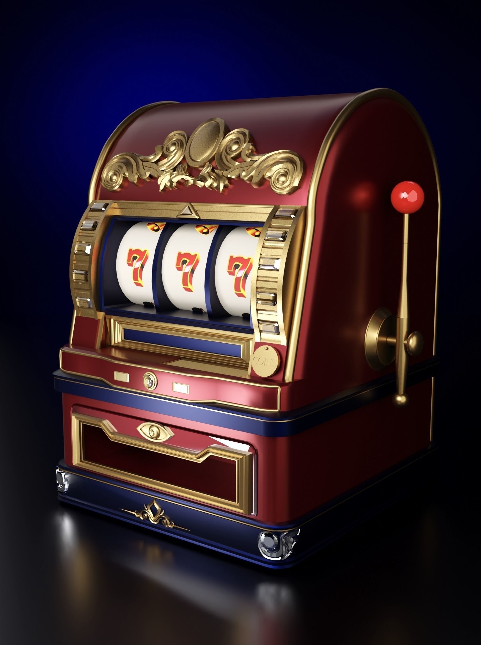 3D model Vintage Stylized Casino Slot Machine VR / AR / low-poly | CGTrader