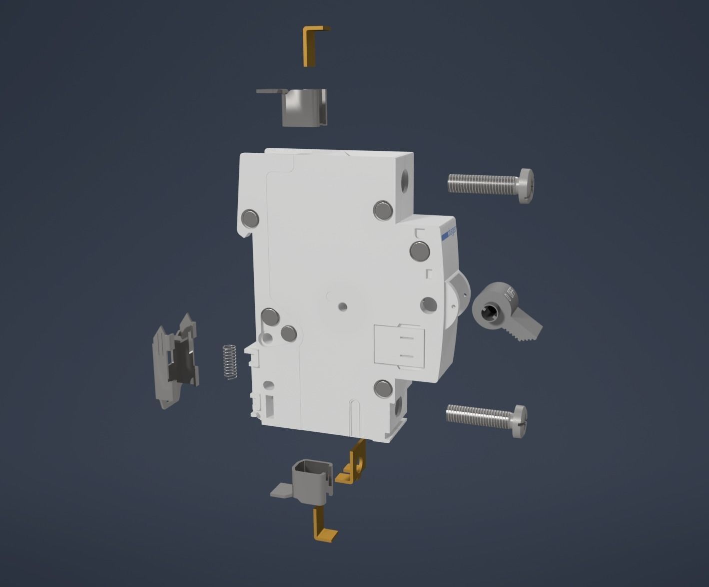 Hager 1-pole circuit breaker 3D model | CGTrader