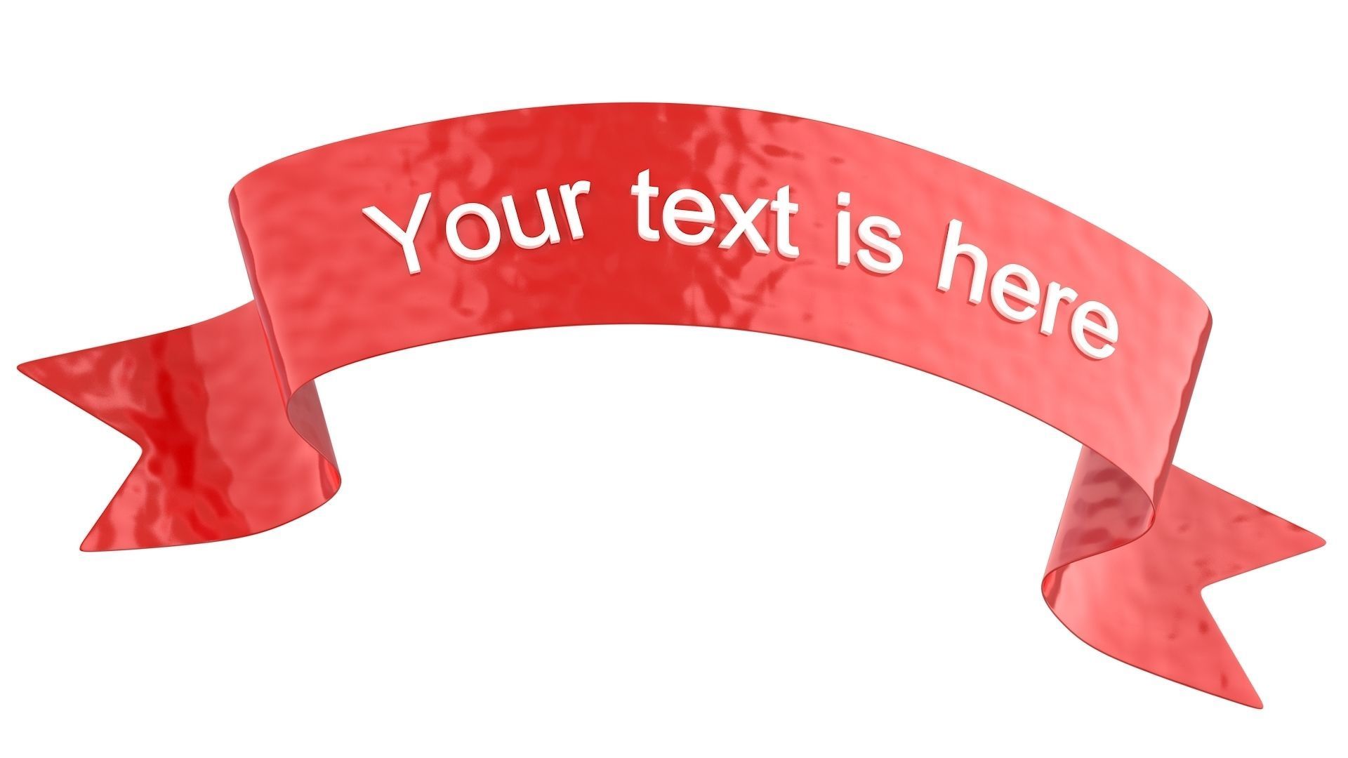 Ribbon Banner Curved Red 3D model | CGTrader