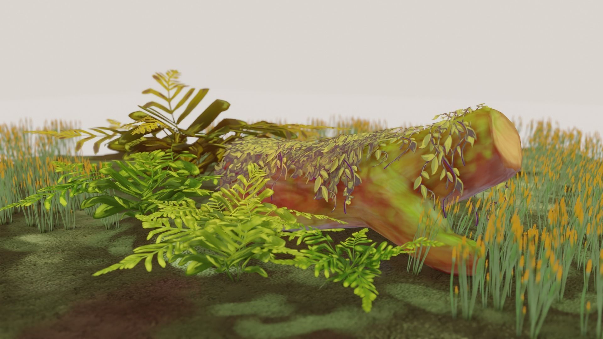 3D model Fallen tree with foliage VR / AR / low-poly | CGTrader