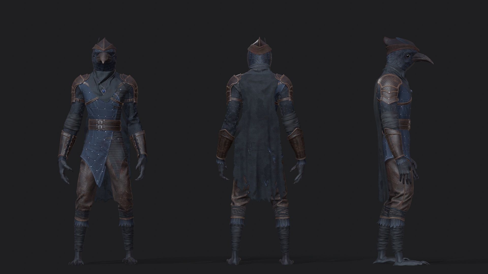 3D model Raven - Modular Character VR / AR / low-poly rigged | CGTrader